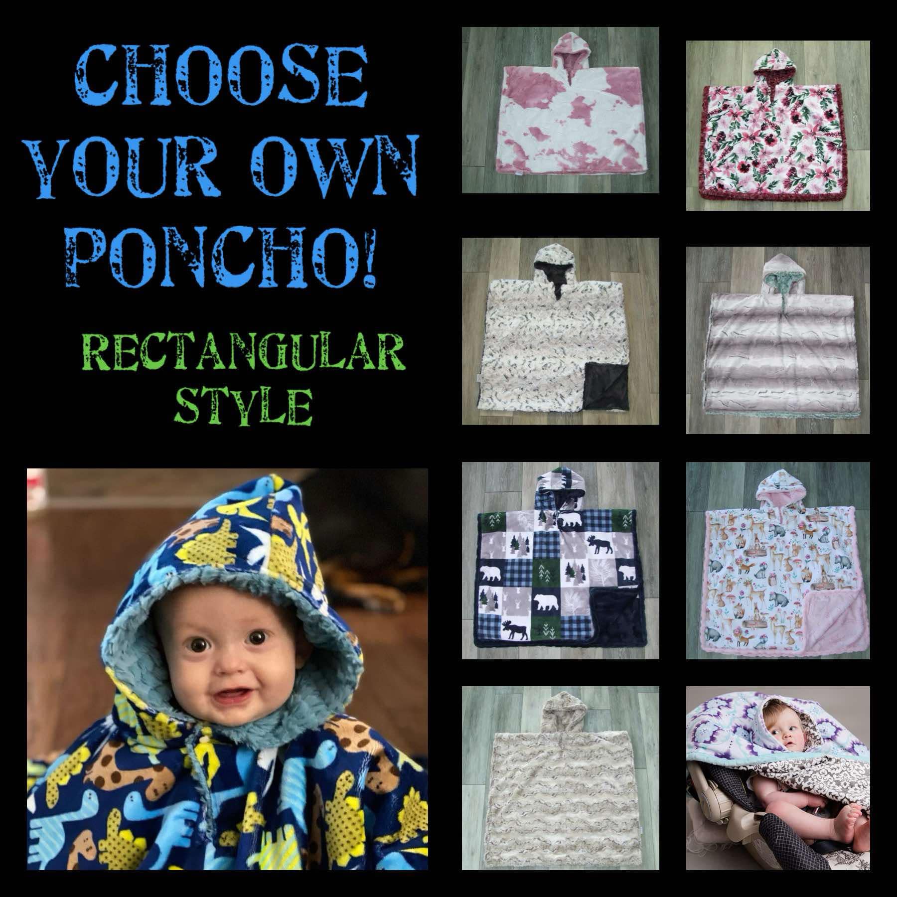 PONCHO - RECTANGULAR STYLE - MINKY - Choose Your Fabrics – MINK INC ...